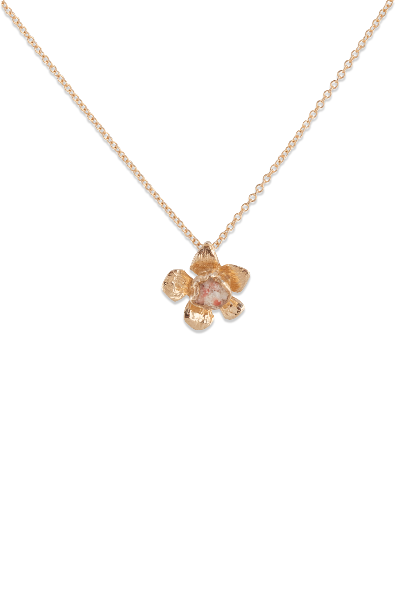 Fera ~ Tiny Flower Pendant in Gold